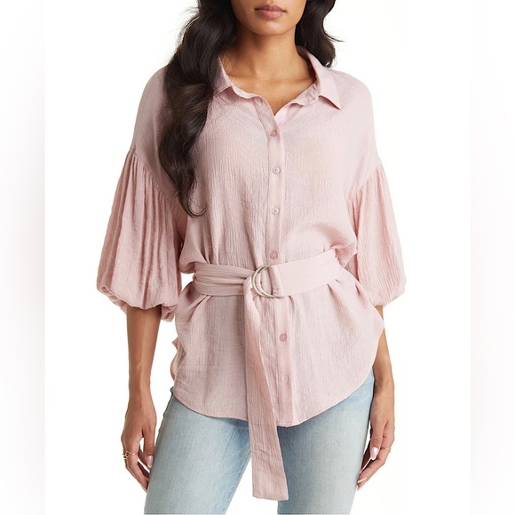 Vici | Tops | Vici Collection Puff Sleeve Belted Top | Poshmark